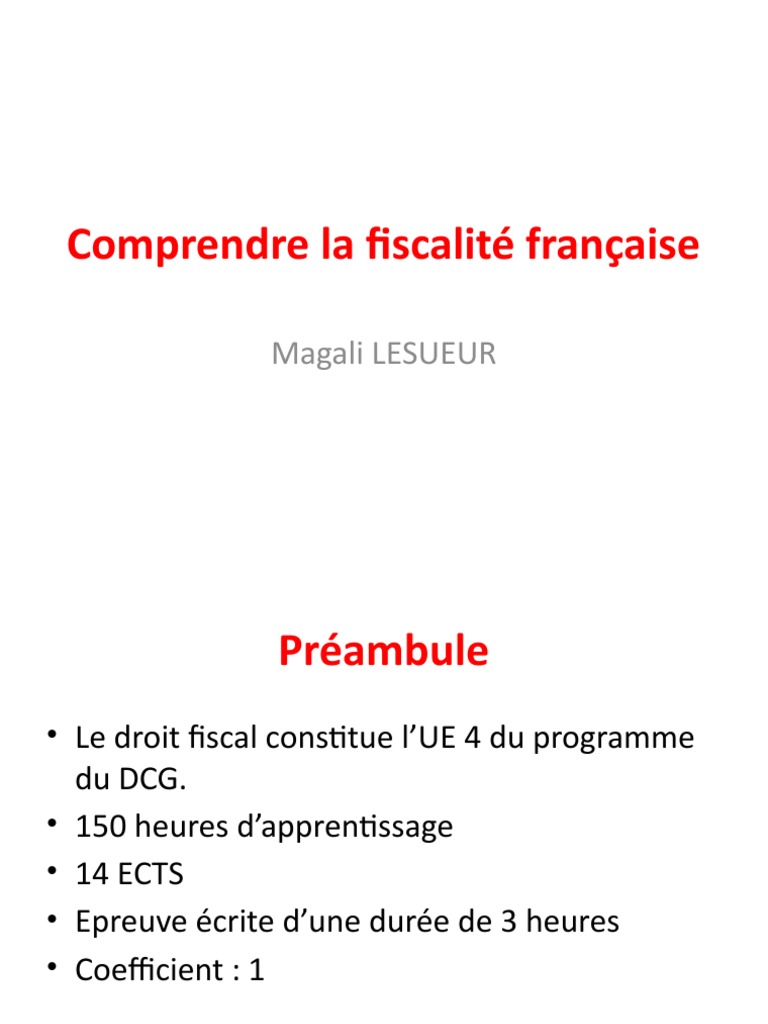 Comprendre La Fiscalité Française | PDF | Impôts | Impôt sur le revenu