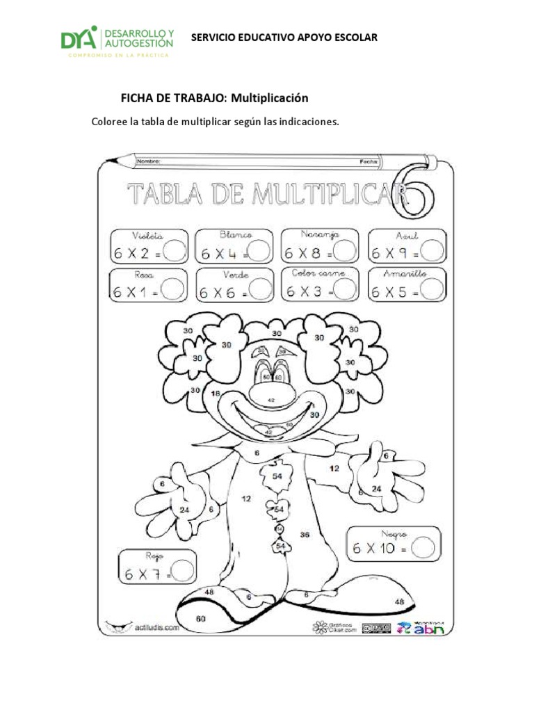 FICHAS TABLAS DE MULTIPLICAR | PDF