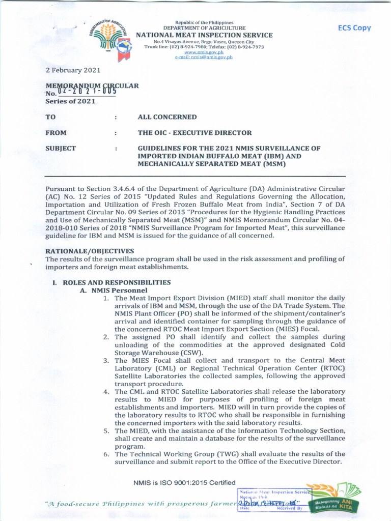 Memorandum Circular No. 02 2021 005 | PDF | Warehouse