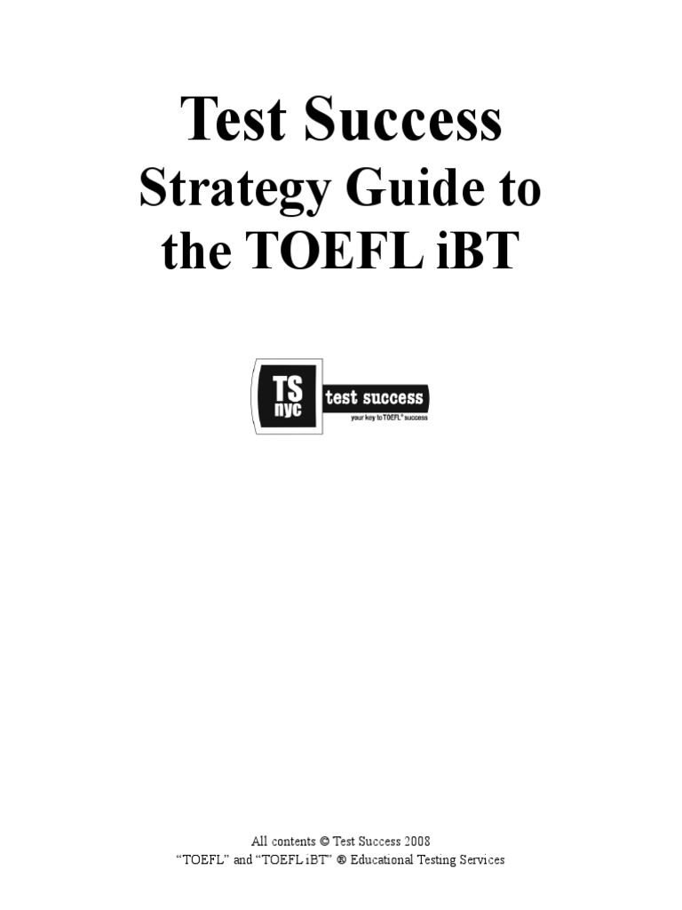 Test Success Strategies Manual To TOEFL | PDF | Test Of English As A ...