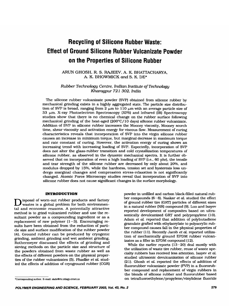 Silicone Recycle | PDF | Building Engineering | Physical Chemistry