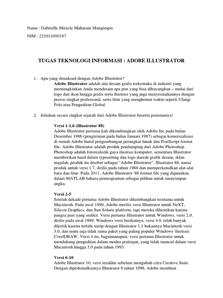 Tugas TI (Adobe Illustrator) | PDF