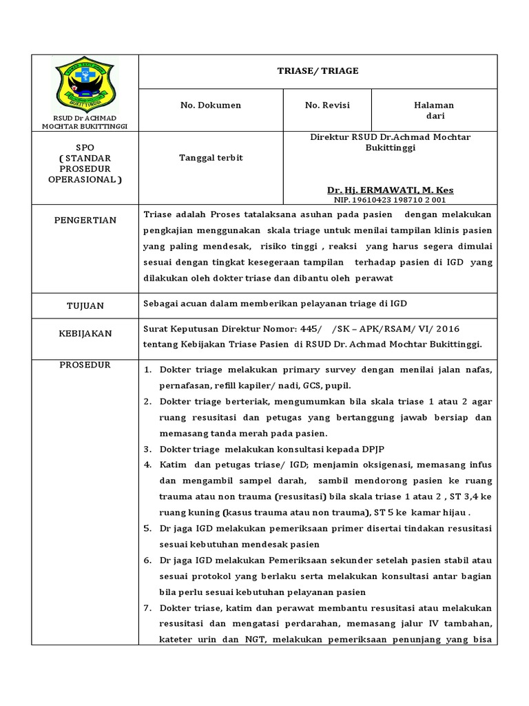 Spo Triase Rsam | PDF