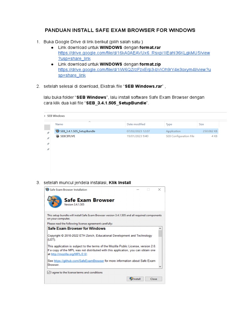 Panduan Install Safe Exam Browser | PDF
