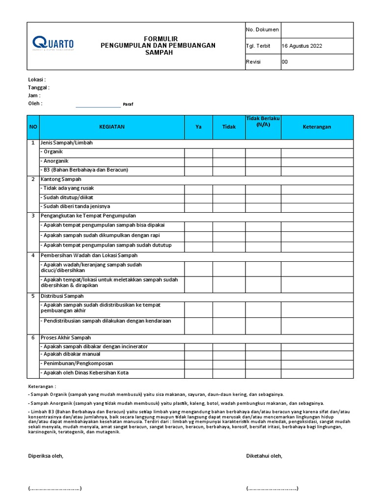 Prosedur Pengelolaan Sampah Lengkap | PDF