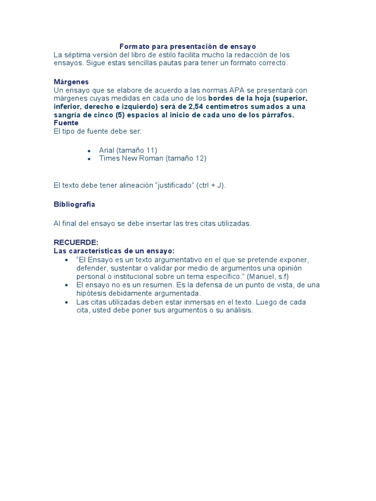 Formato Ensayo | PDF