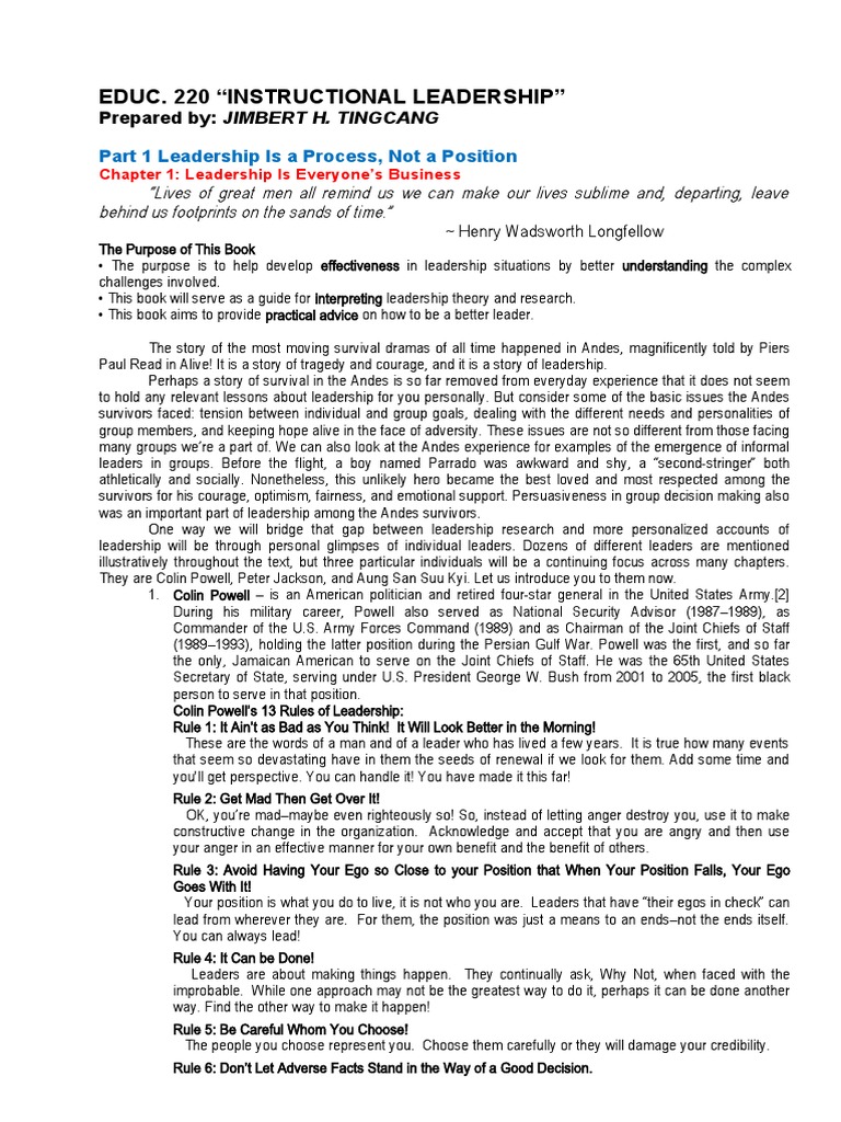 Instructional Leadership Report Final | PDF | Leadership | Rationality Instructional Leadership Report Final | PDF | Leadership | Rationality