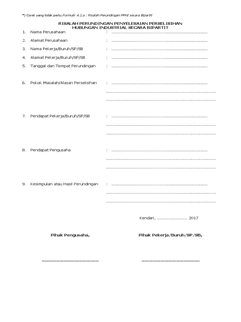 Blanko Perundingan Bipartit New | PDF