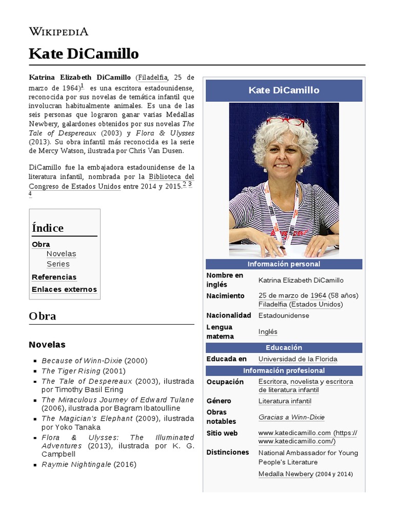 Kate DiCamillo | PDF | Procesamiento de información social | Obras ...