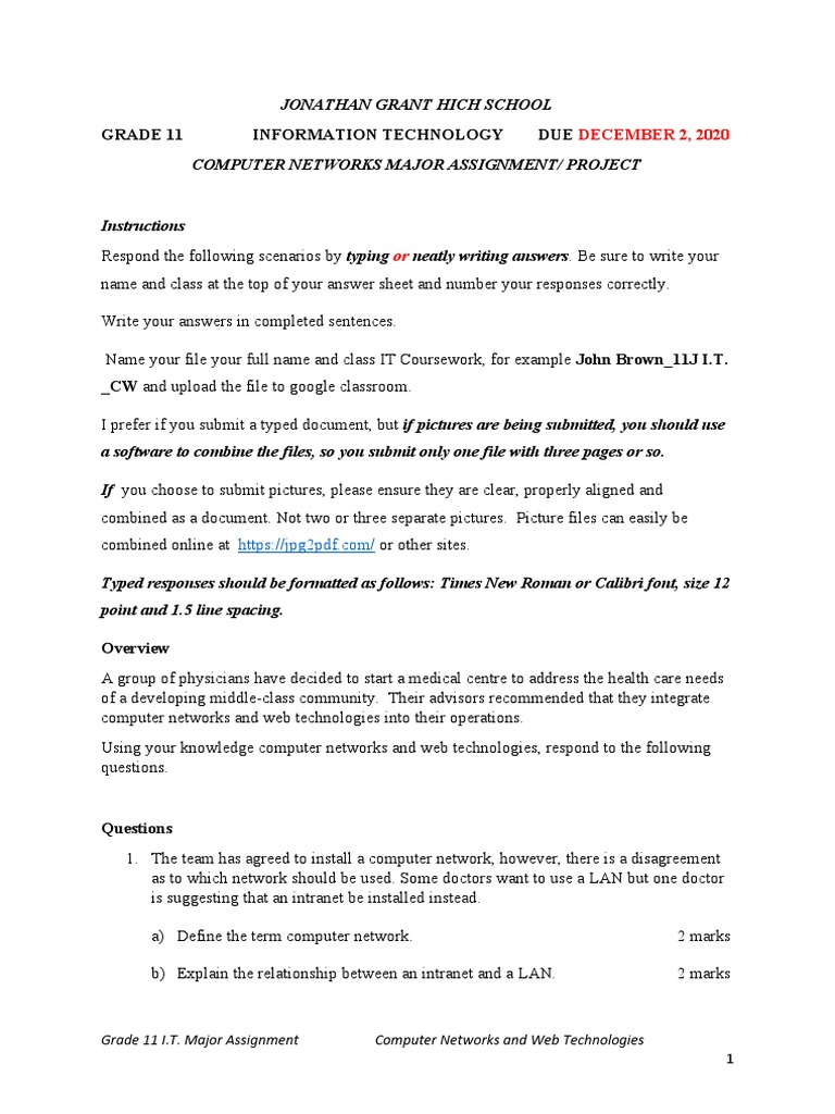 Grade 11 Major Project | PDF | Computer Network | World Wide Web