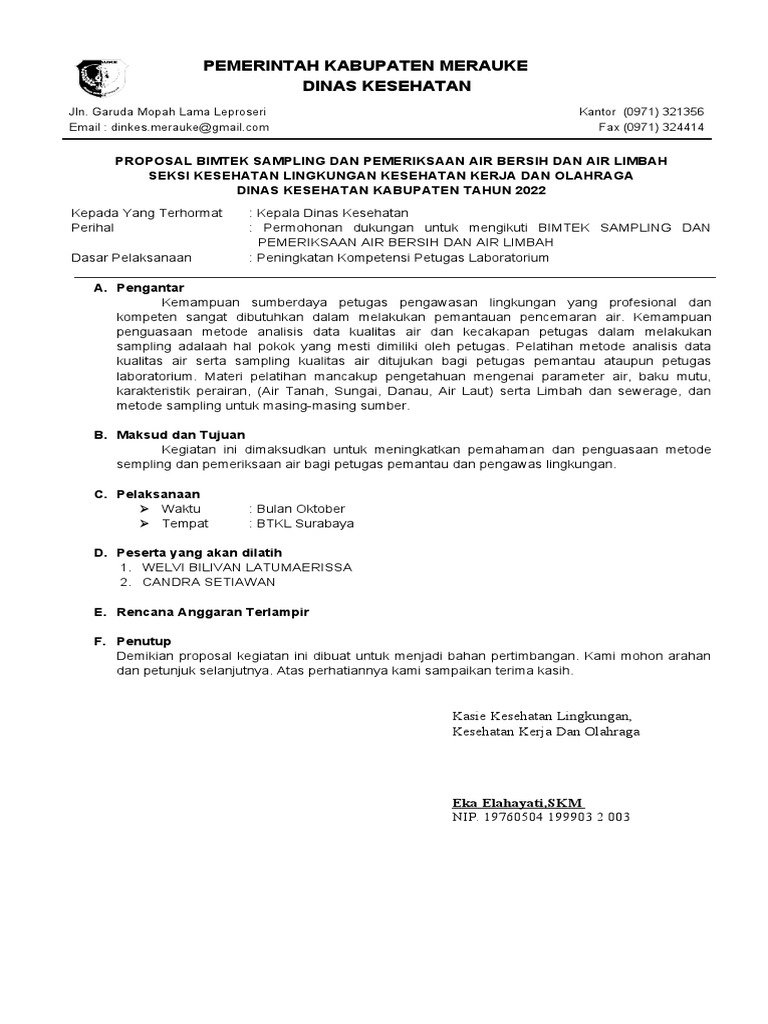 Proposal Bimtek Kesling | PDF