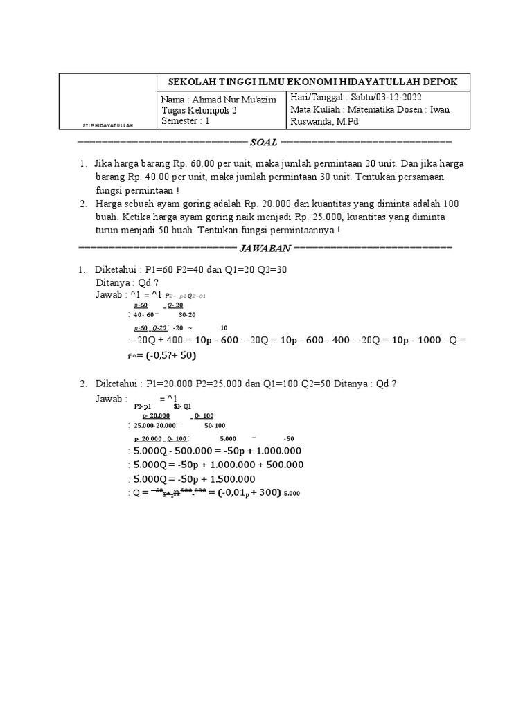 Ahmad Nur Muazim - Tugas MTK 3 | PDF