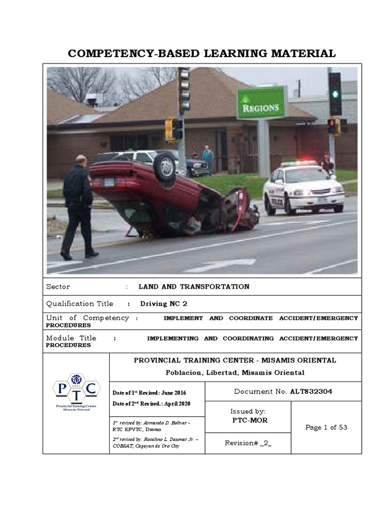4 Implement and Coordinate Accident Driving NC II P Unlocked | PDF ...