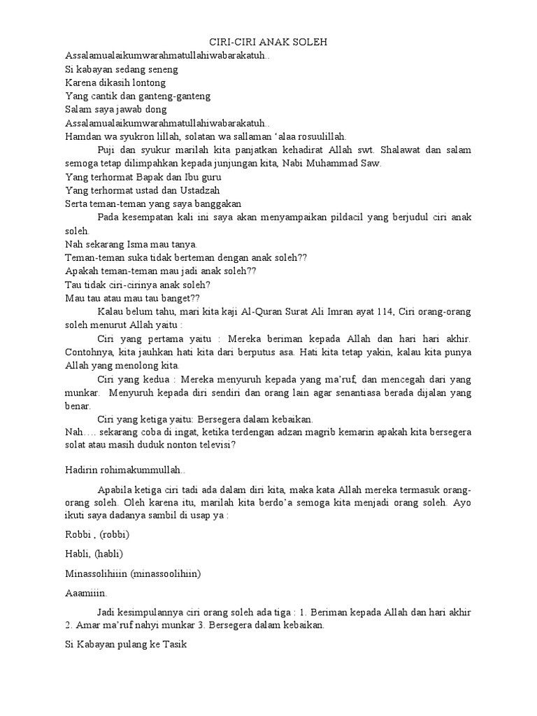 Dacil Ciri-Ciri Anak Soleh | PDF