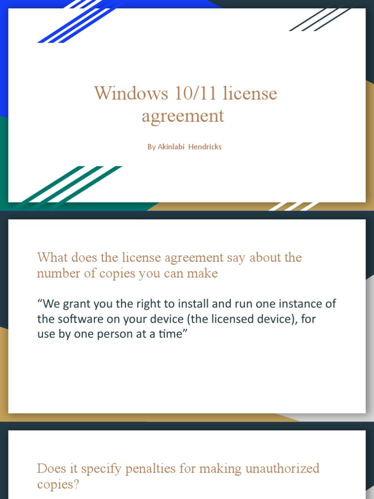Windows 10/11 License Agreement Overview | PDF | Law