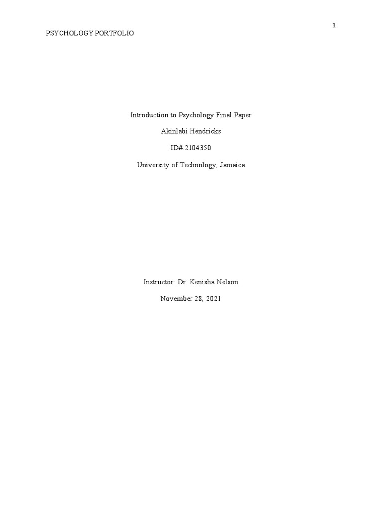Psychology Portfolio | PDF | Anger | Stereotypes