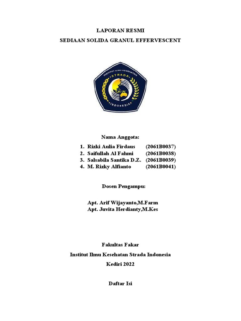 LAPORAN RESMI Effervescent | PDF