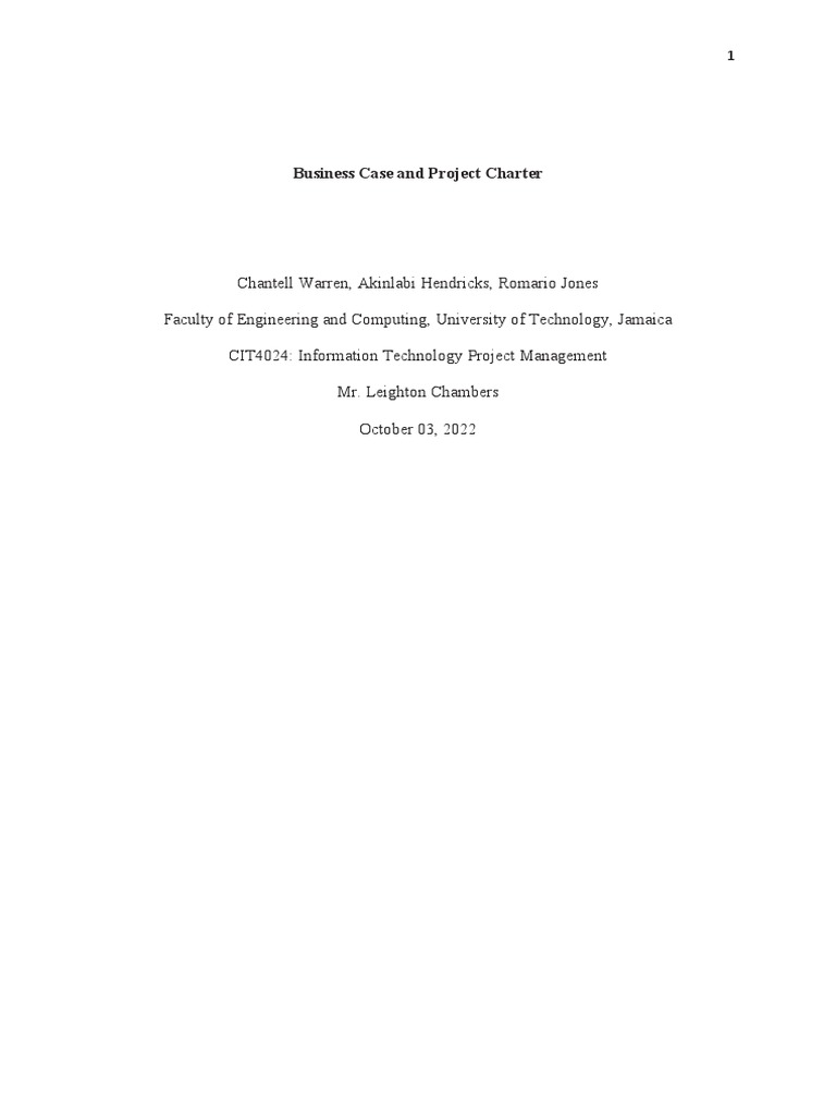 Traffic Management System Project Charter | PDF