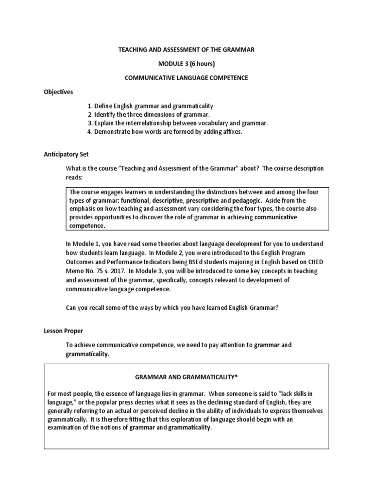 Module 3 | PDF | Grammar | Linguistics