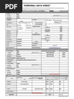 CS Form No. 212 Revised Personal Data Sheet Sample Form | PDF | Passport | Government