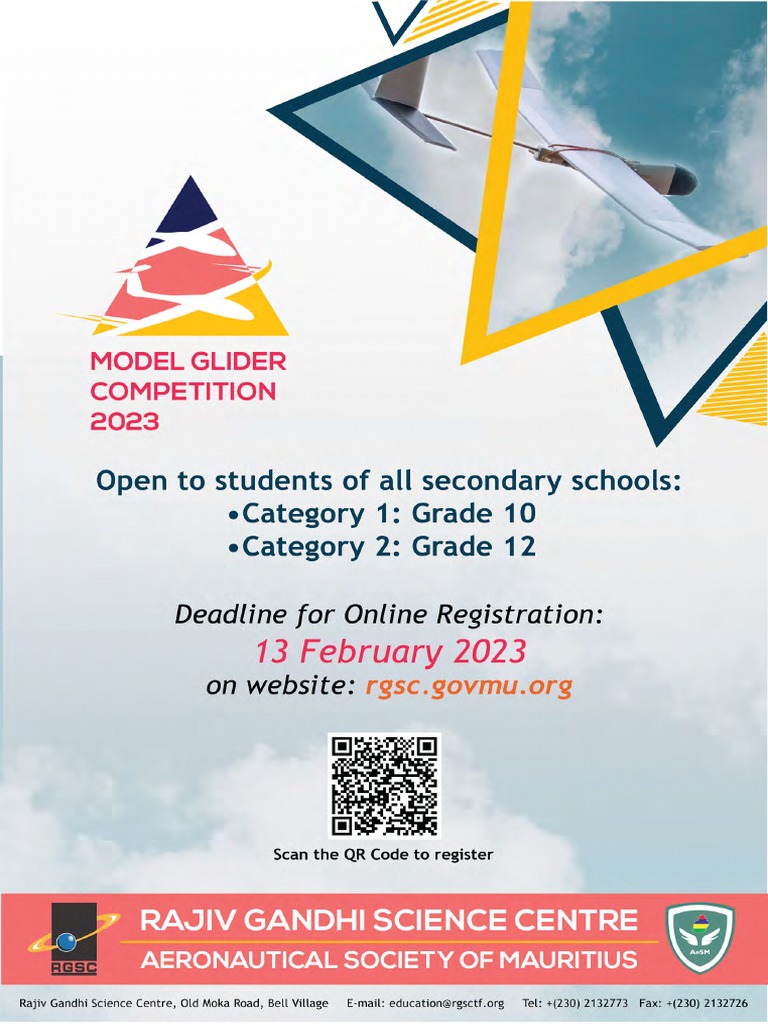 Model Glider Competition 2023 Guide | PDF | Wright Brothers | Aircraft