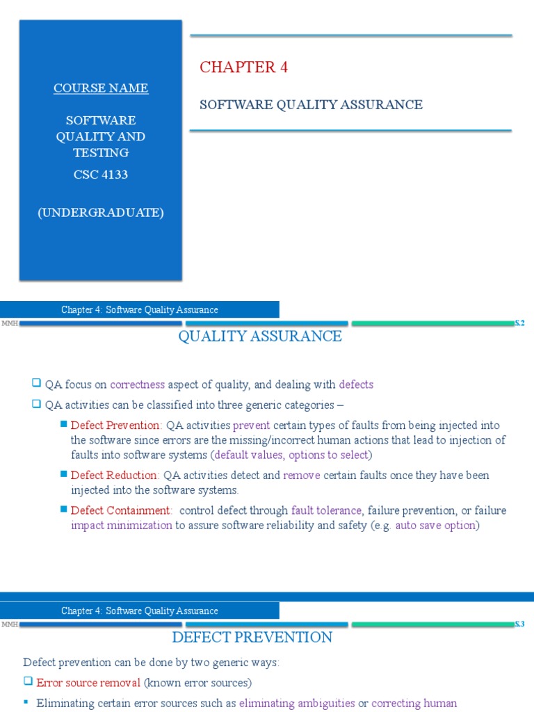 SQAT - Ch.04 - Software Quality Assurance | PDF | Software Testing ...