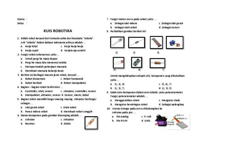 Kuis Robotika 1 | PDF | Game & Aktivitas | Komputer
