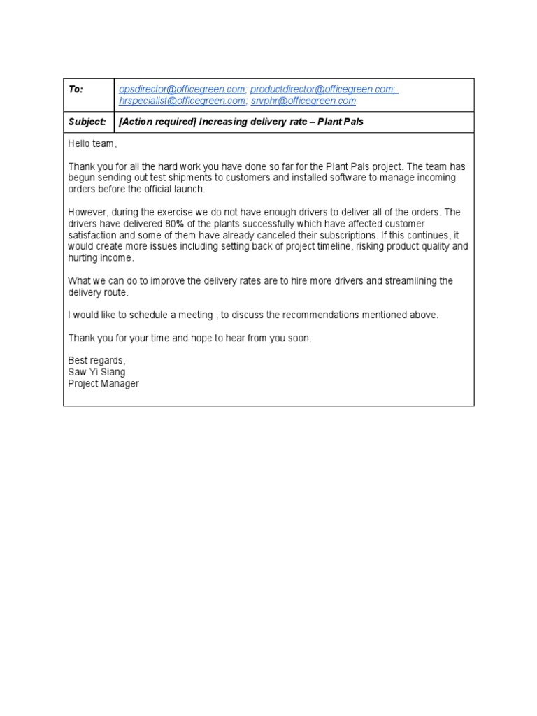 Activity Template - Escalation Email | PDF