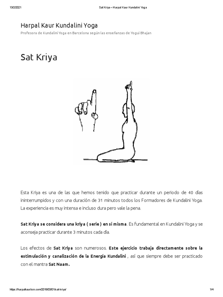 Sat Kriya - Harpal Kaur Kundalini Yoga | PDF | Yoga | Kundalini Yoga