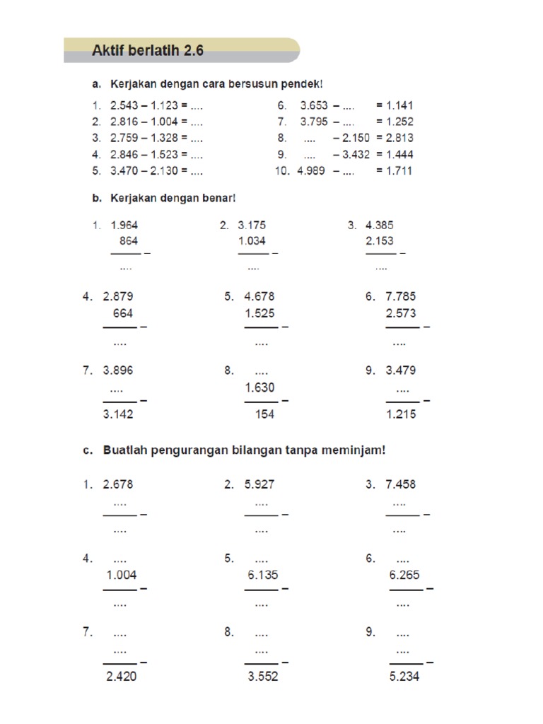 Pengurangan Ribuan | PDF