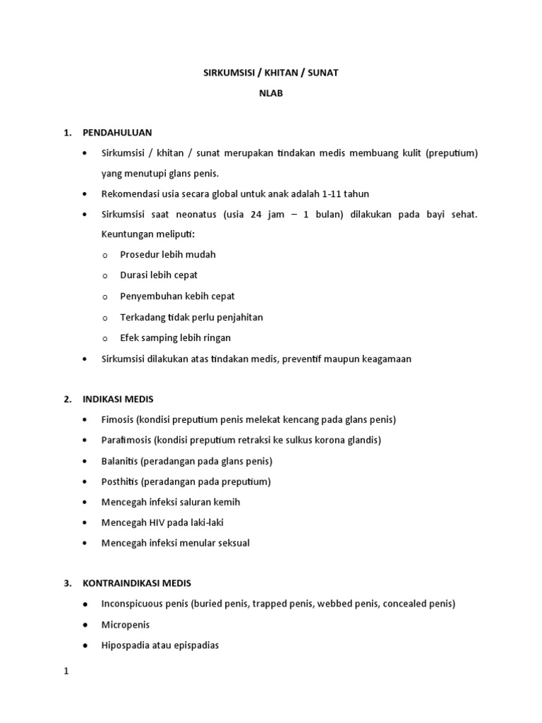 Teknik Sirkumsisi: Metode dan Indikasi | PDF
