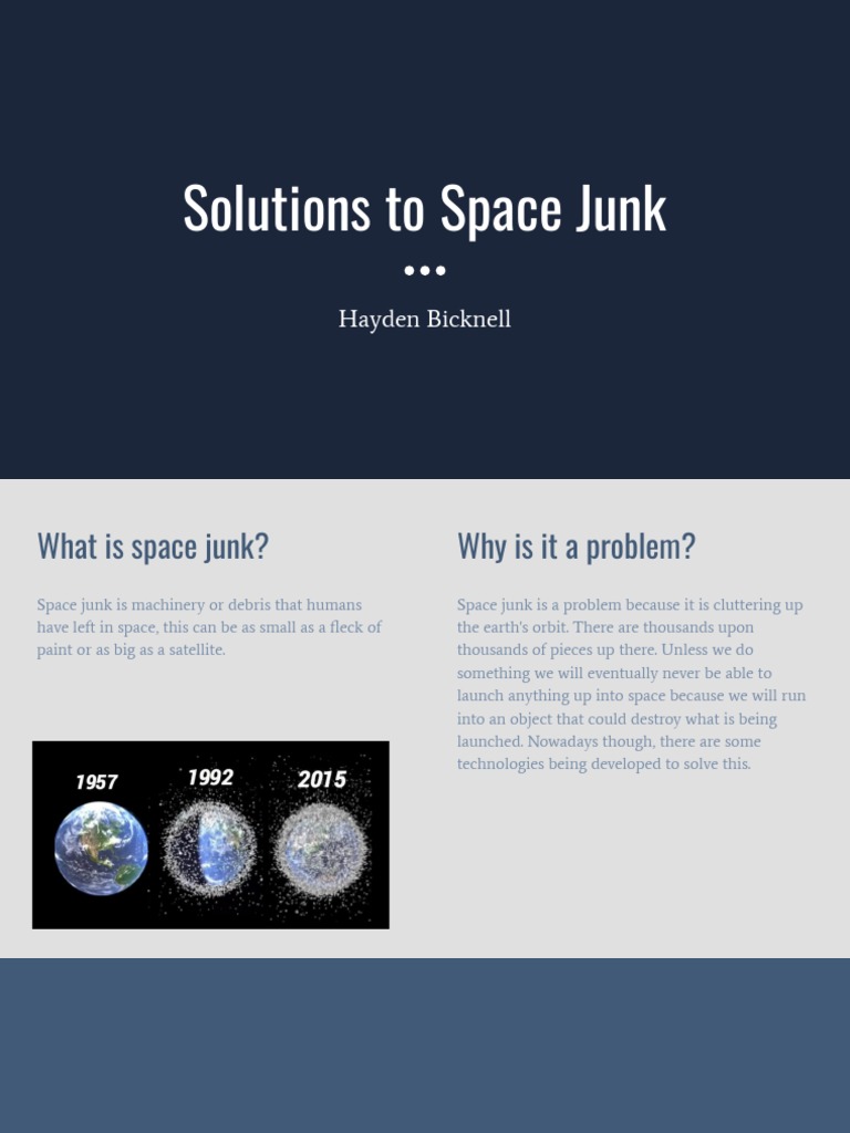 Solutions To Space Junk | PDF | Space Debris | Outer Space