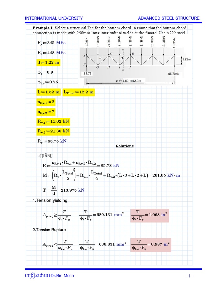 Steel Structure Design Calculations | PDF | Applied And ...