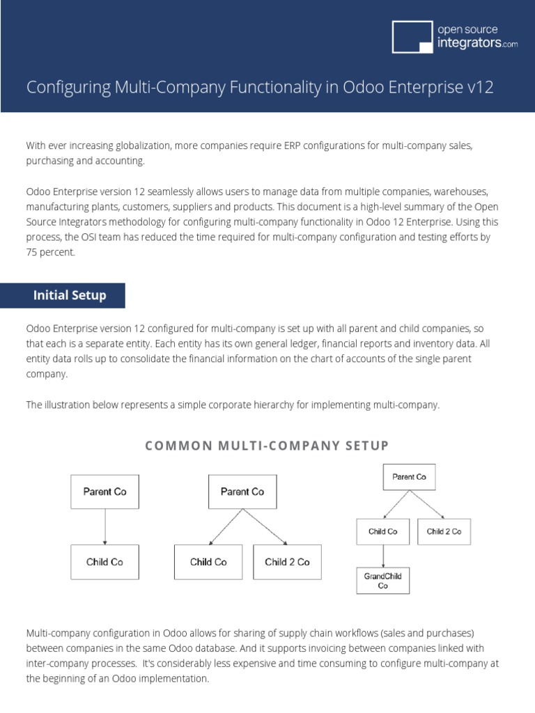 Multi Company - in Odoo Enterprise | PDF | Enterprise Resource Planning ...