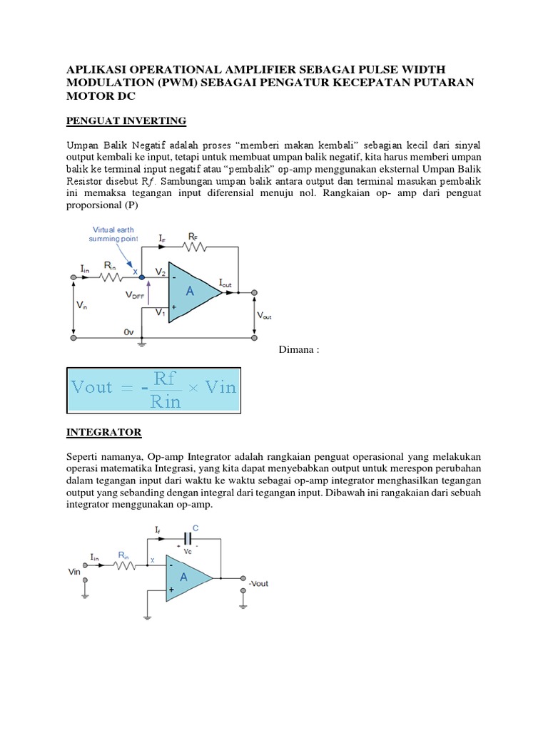 Penggunaan Op-Amp untuk PWM Motor DC | PDF | Sains & Matematika ...
