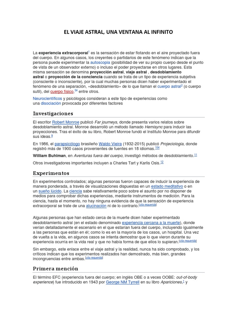 El Viaje Astral | PDF | Neuropsicología | Procesos mentales