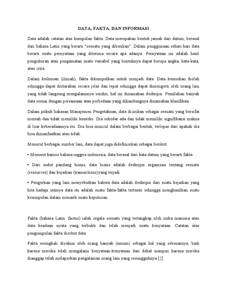 Data, Fakta, Informasi | PDF