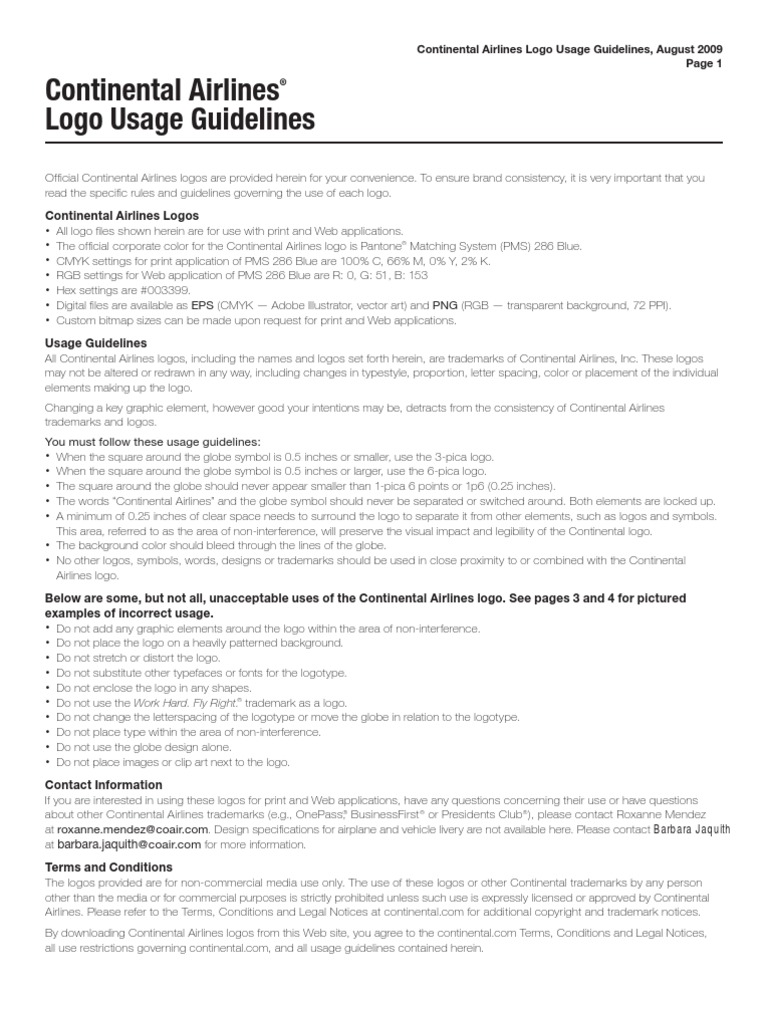 Continental Logo Guidelines 200908 | PDF | Logos | Typefaces