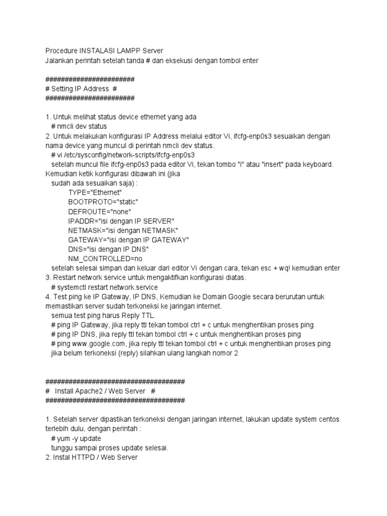 Konfigurasi Web Server Centos Untuk SIPP | PDF