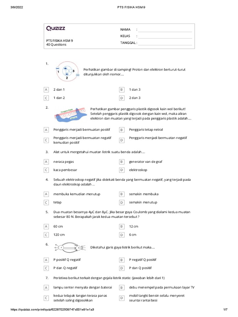 PTS Fisika HSM 9 | PDF