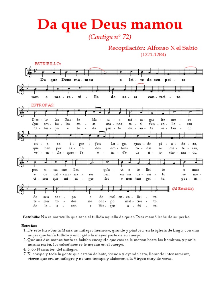 (Alfonso X) Da Que Deus Mamou | PDF