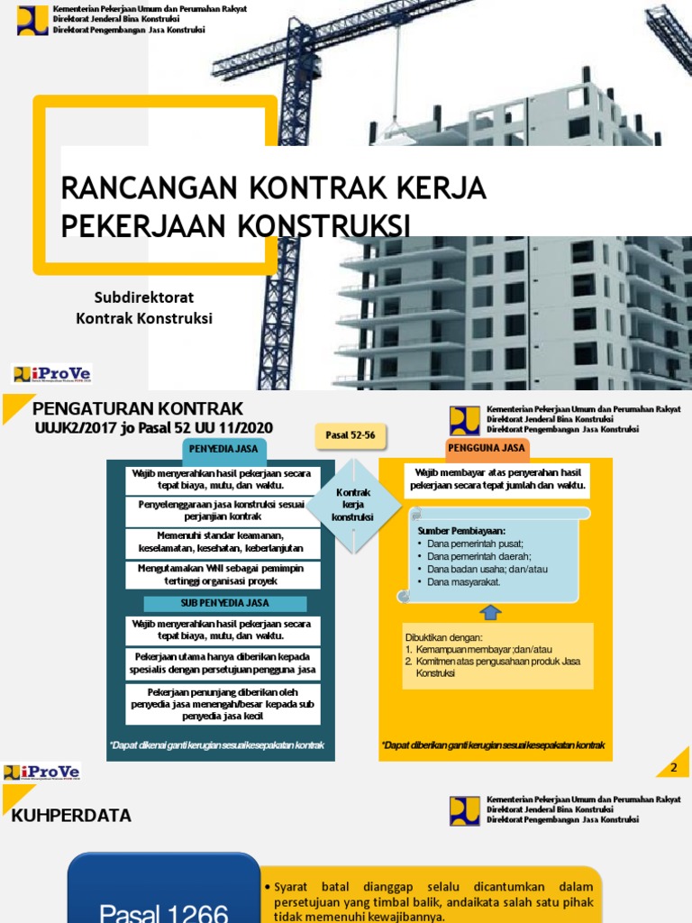 Rancangan Kontrak Kerja Konstruksi | PDF