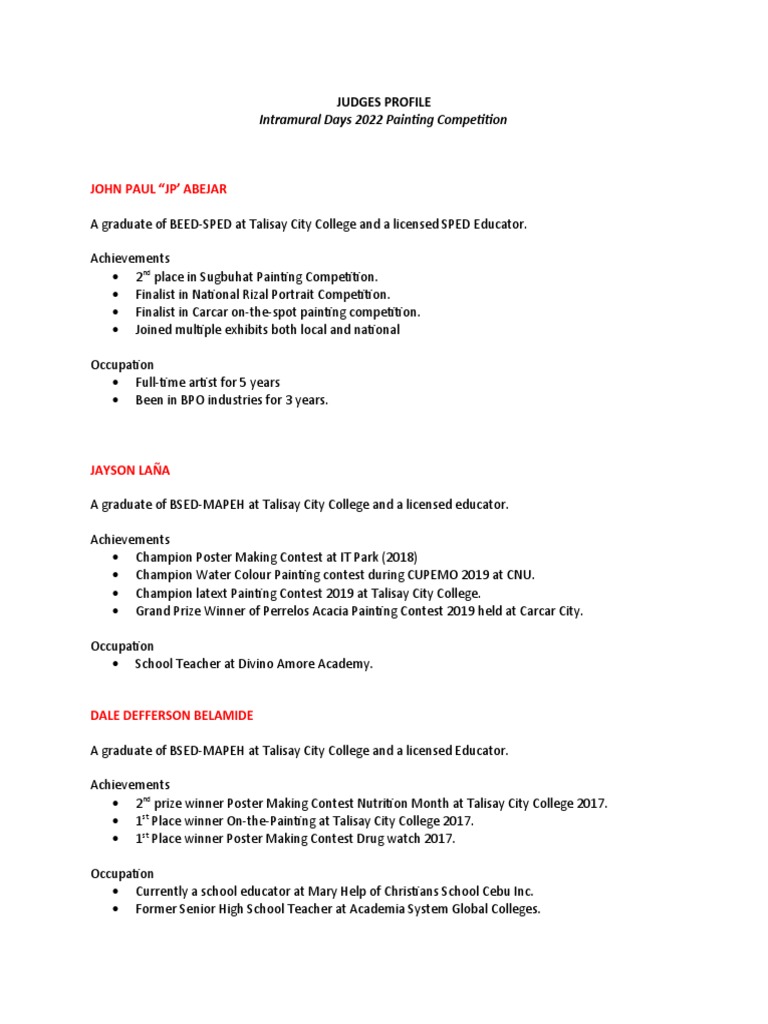 Judges Profile | PDF