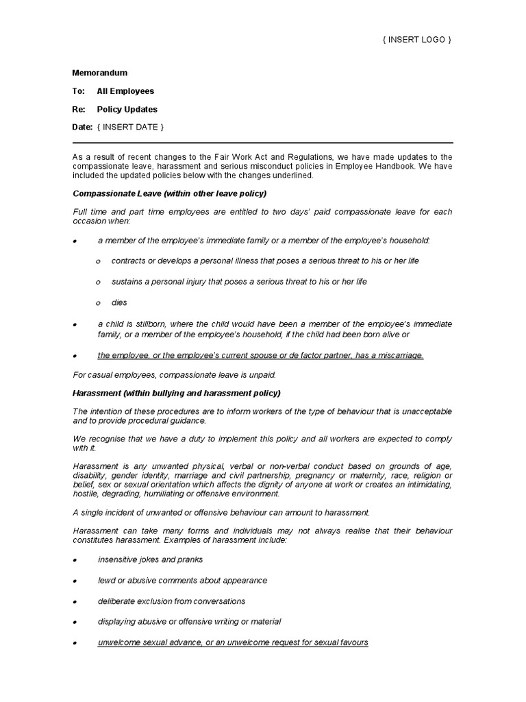 Employee Policy Update Notice | PDF | Sexual Harassment | Justice
