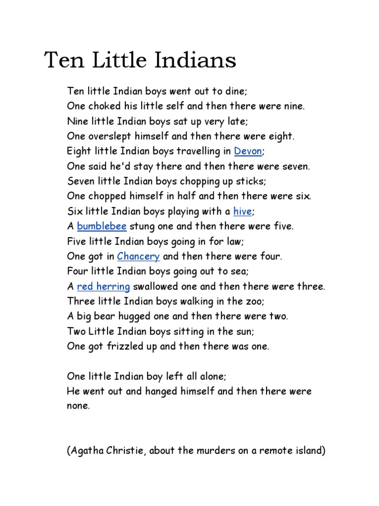 Ten Little Indians | PDF