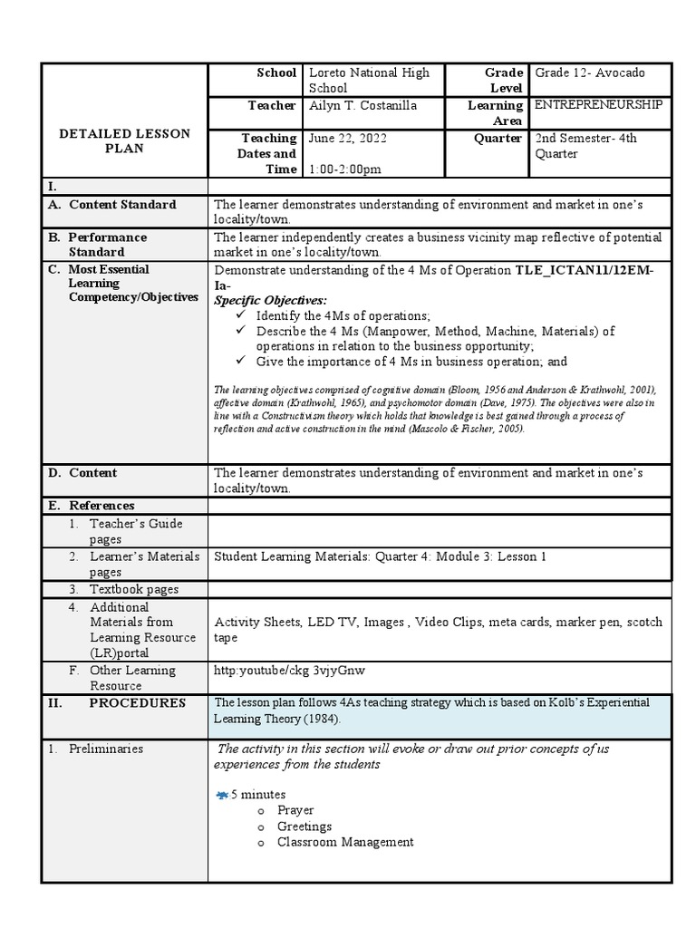 Co2 Entrep DLP | Download Free PDF | Learning | Constructivism ...