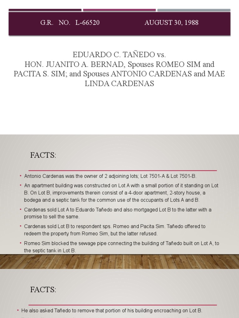 Tañedo vs. Bernad | PDF | Easement | Justice