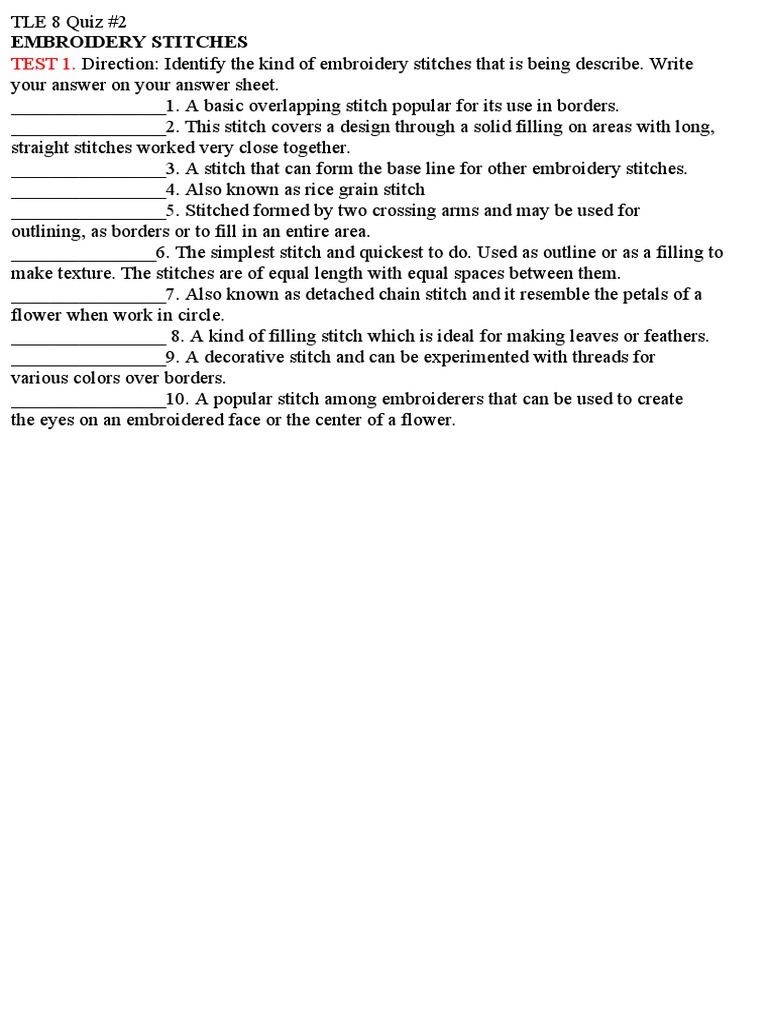 Quiz #2 Tle 8 Handicraft | PDF