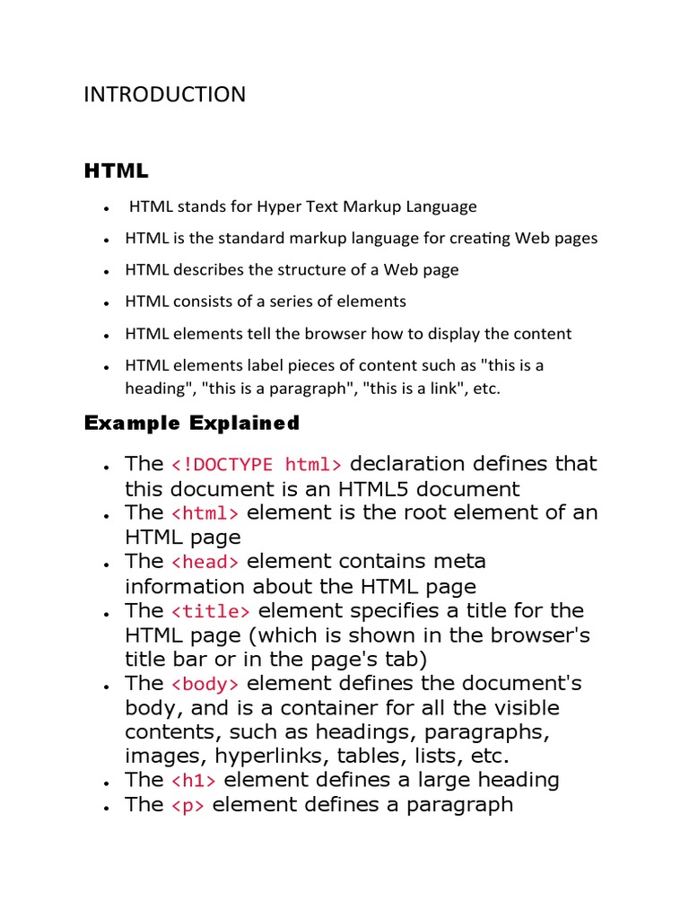 Introduction Descargar Gratis Pdf Html Html Element
