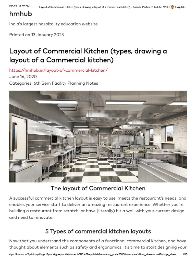 Layout & Design of Industrial Kitchen | PDF | Kitchen | Restaurants